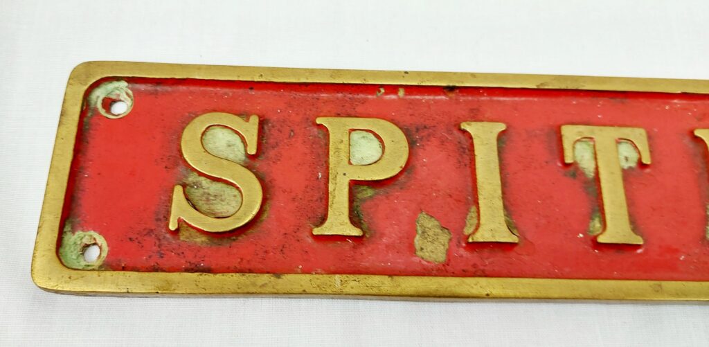 Bronze Burrell Traction Engine Spitfire Name Plate - Sally Antiques