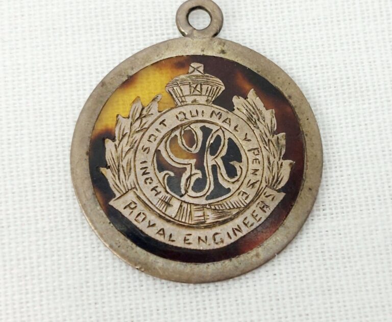 WW1 Silver Royal Engineers Sweetheart Fob - Sally Antiques