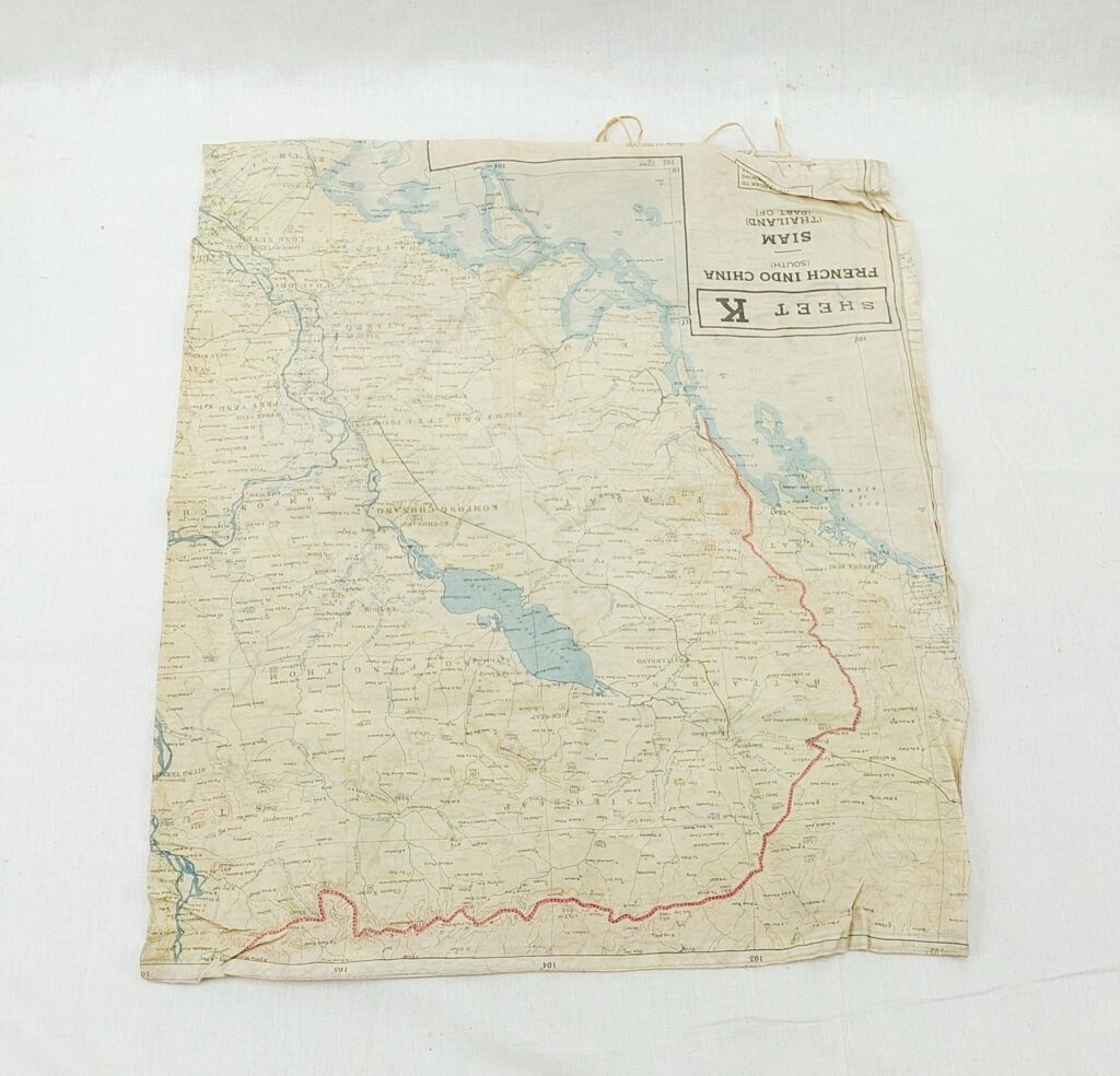 WW2 RAF Silk Escape Map Of Indo China - Sally Antiques