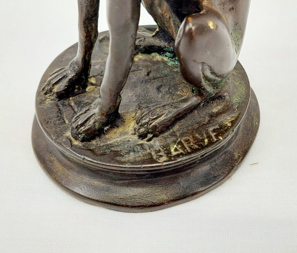After Antoine Louis-Bayre Bronze Figurine Of A Greyhound - Sally Antiques