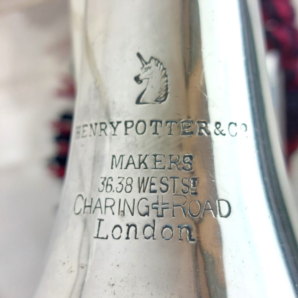 British, Henry Potter & Co Military Bugle, Marked 19 - Sally Antiques