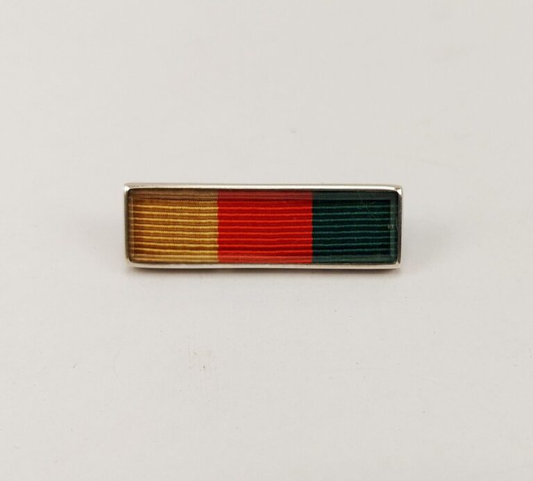 Sterling Silver Welch Regimental Colours Ribbon Badge - Sally Antiques
