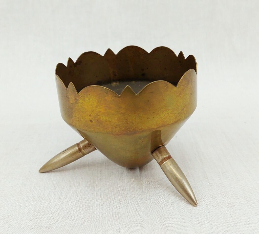 WW1 Trench Art Bullet Bowl 1915 Battle Of Jenikoj - Sally Antiques