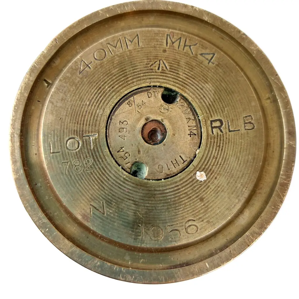 British, 40MM MK 4 Naval Bofors Shell Case, Dated 1956, Made by Royal ...