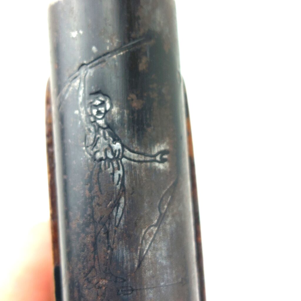 British, Diana Model Number 2 Gat Type Air Pistol, with smooth wooden ...