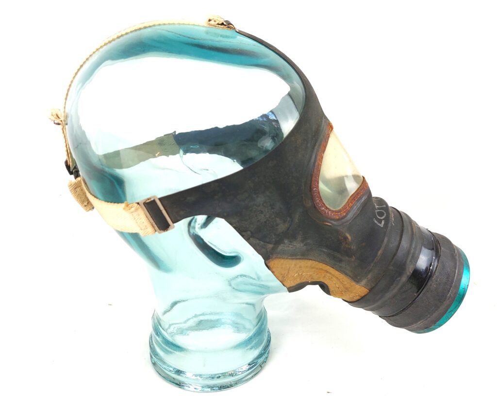 British WW2 Civilian Gas Mask Dated 1941, with WW2 German Long Gas Mask ...