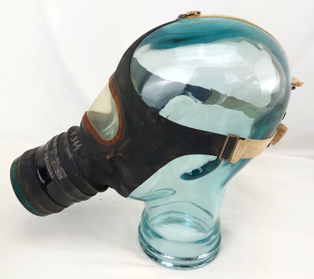 British WW2 Civilian Gas Mask Dated 1941, with WW2 German Long Gas Mask ...