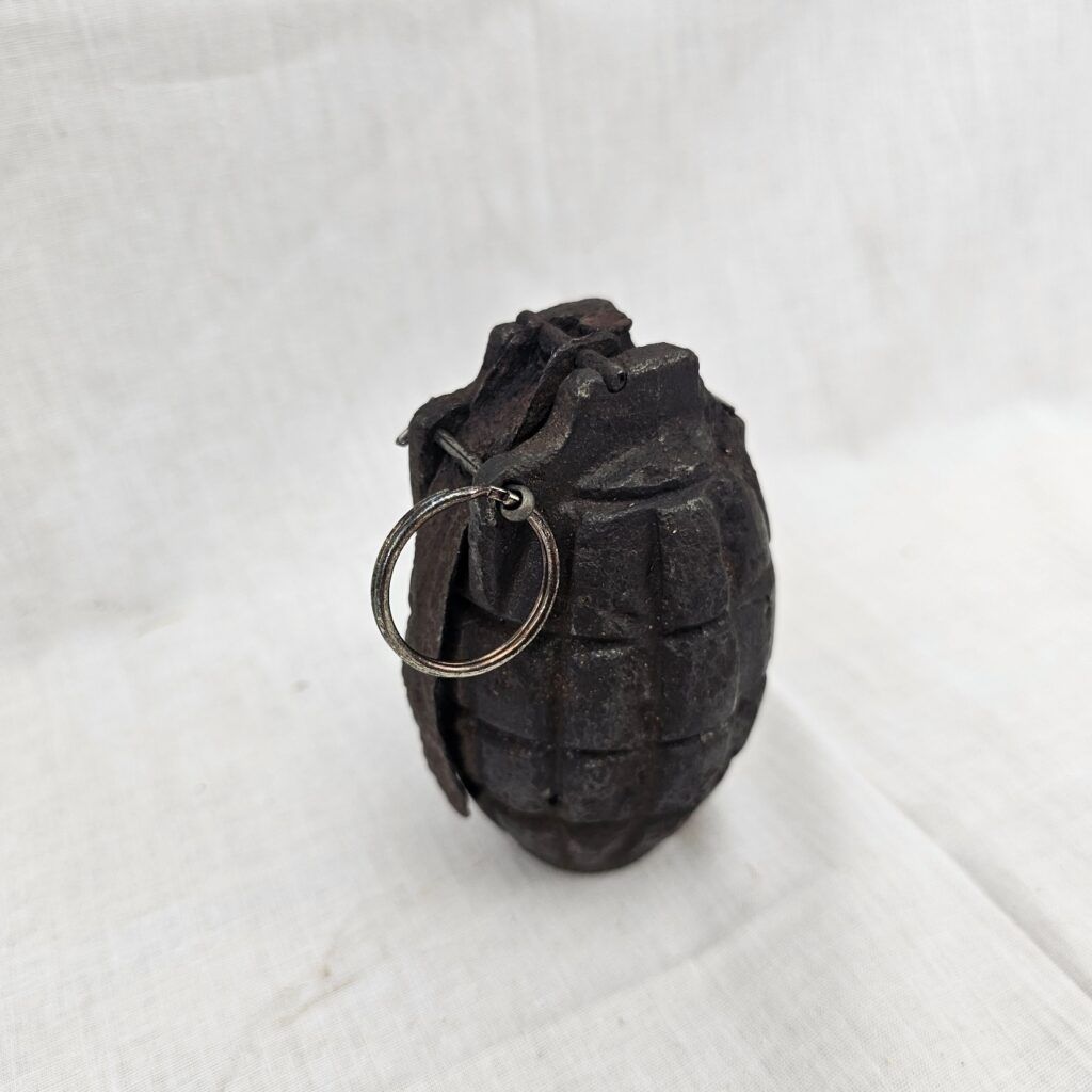 Inert WW1 Mills Bomb No.5 Hand Grenade with Unusual Plug - Sally Antiques