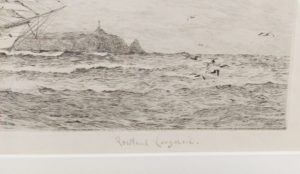 Rowland Langmaid Etching Of A Clipper Off The Needles Isle Of Wight ...