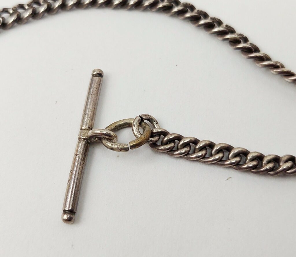Chester 1895 Sterling Silver Half Hunter Pocket Watch With Albert Chain ...