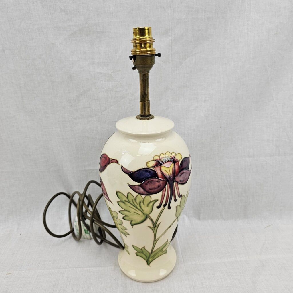 Moorcroft Columbine Pattern Lamp Base - Sally Antiques