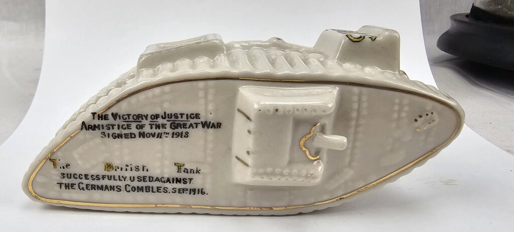 WW1 Eistafford Crested Ware Tank By Carlton China - Sally Antiques