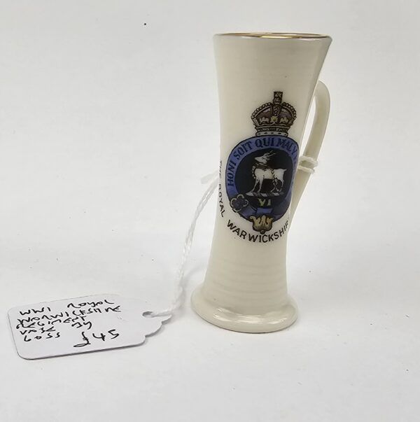WW1 Royal Warwickshire Regiment Crested Ware Vase By Goss - Sally Antiques
