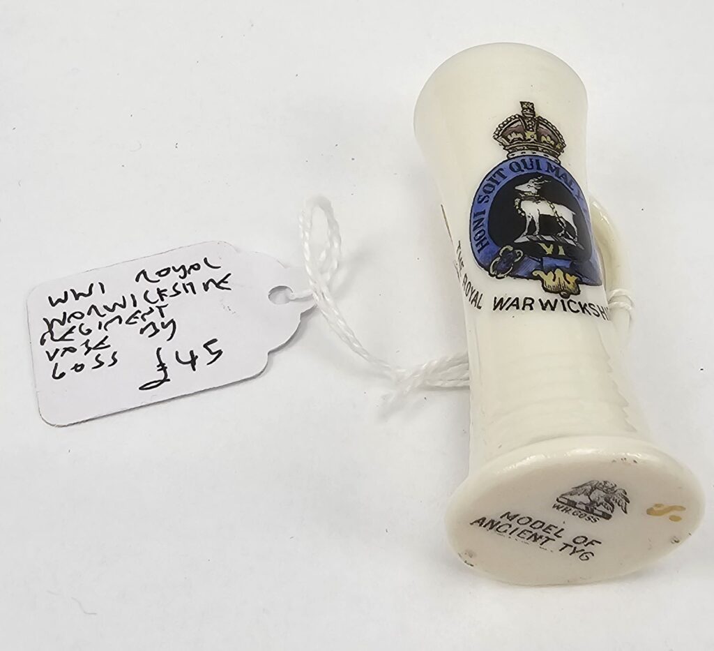 WW1 Royal Warwickshire Regiment Crested Ware Vase By Goss - Sally Antiques