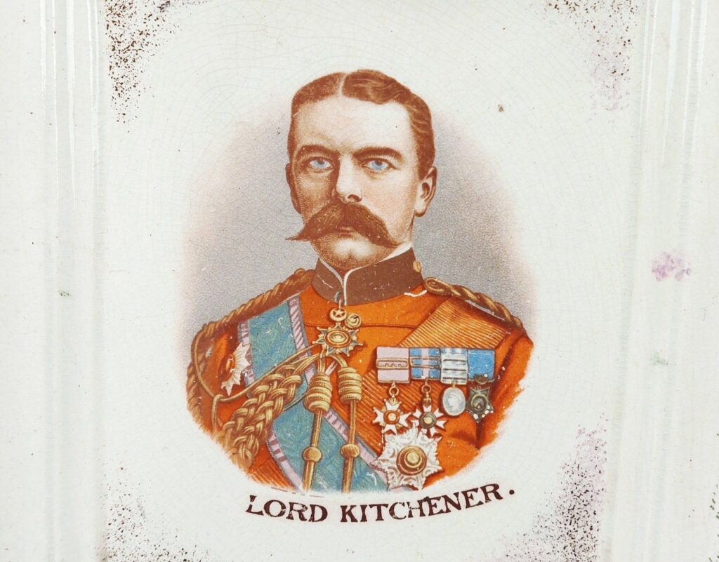 cWW1 Wall Mounted Ceramic Plaque Of Lord Kitchener - Sally Antiques