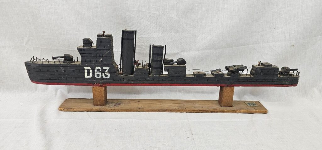 Sailor Made Model Of HMS Verity D63 1918 W Class Destroyer - Sally Antiques