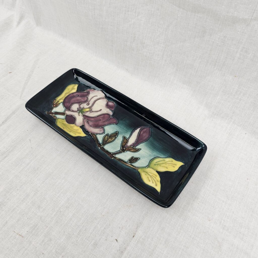 Small Moorcroft Magnolia Pattern Tray - Sally Antiques