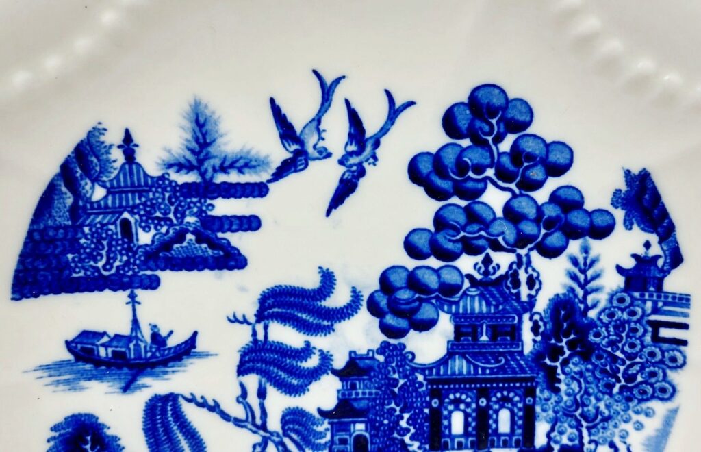 c1860 Charles Ford Blue, White And Gilt Porcelain Plate - Sally Antiques
