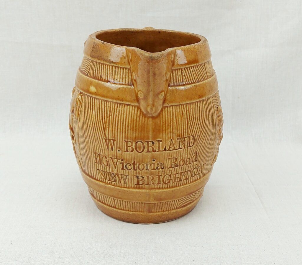 c1870 English Stoneware Honey Glaze Barrel Shop Display Jug New ...