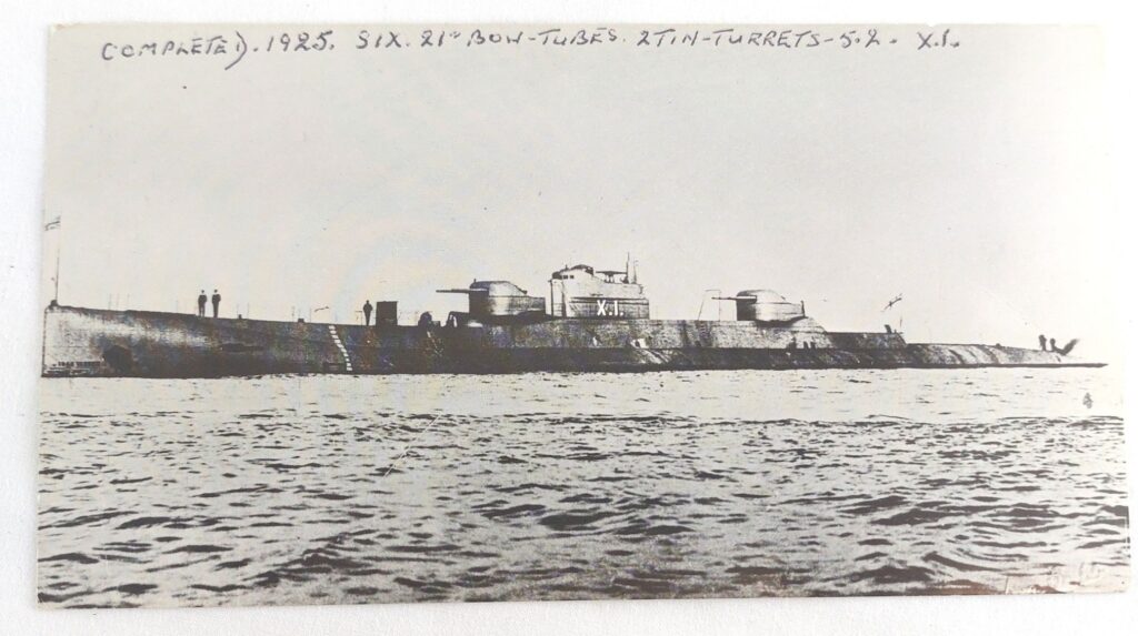 British, 1925-WW2, HMS X1, Original Postcard and Trench Art Submarine ...
