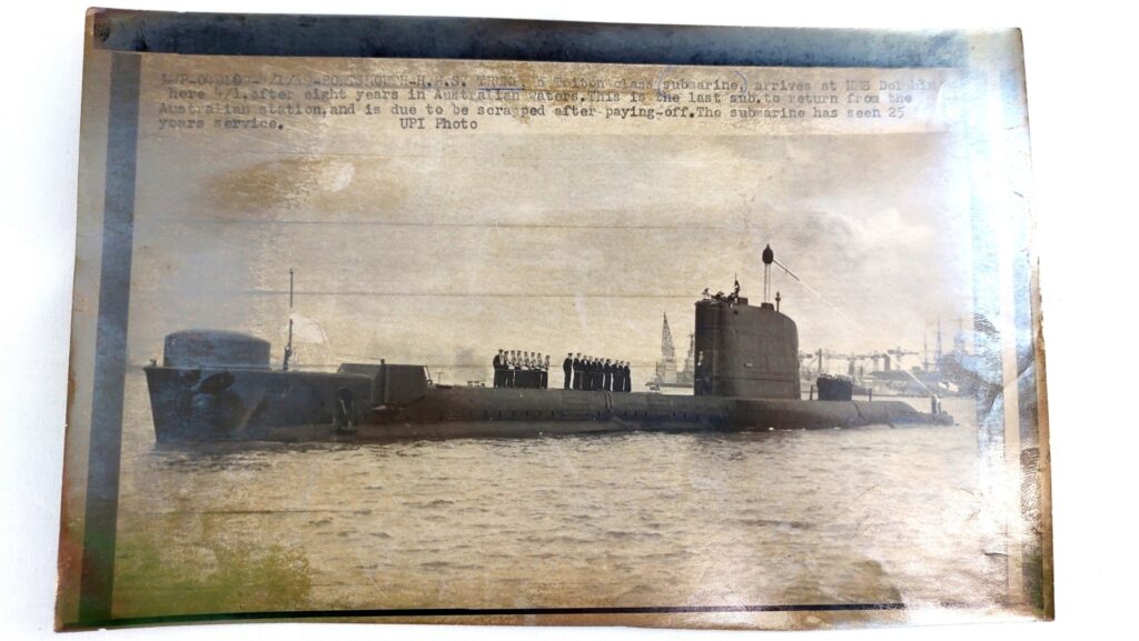 British, WW2, HMS Trump - Original Photograph and Brass Model of Triton ...