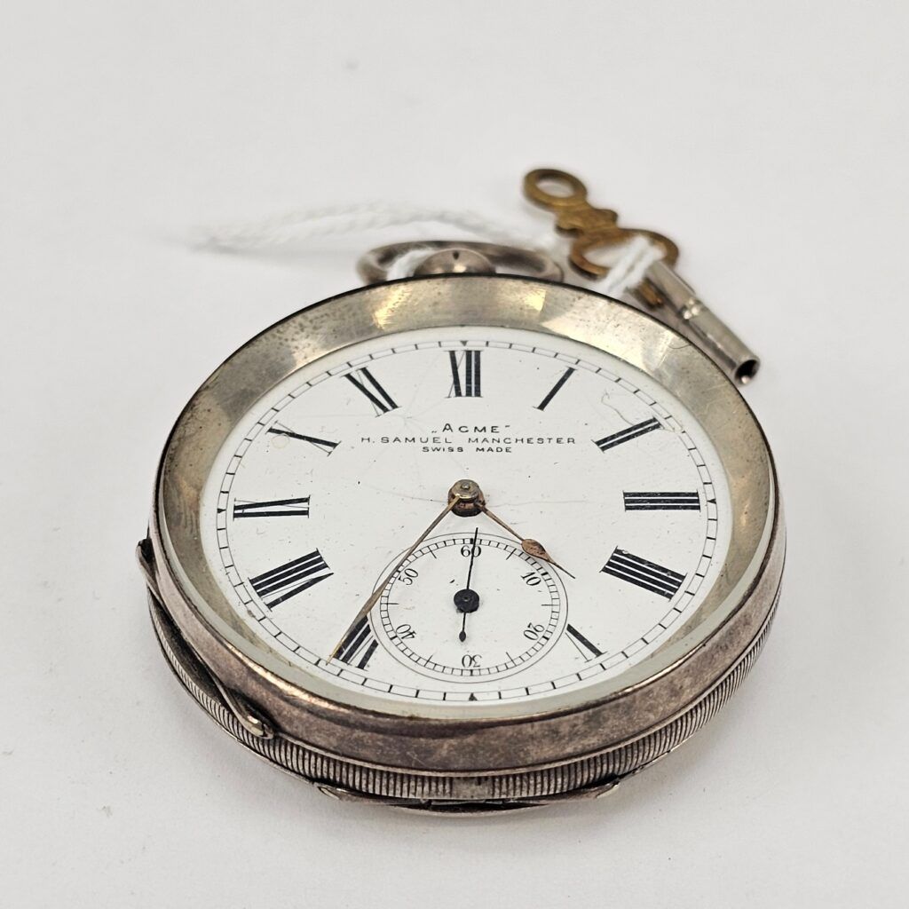 Gents Silver H Samuel Pocket Watch - Sally Antiques