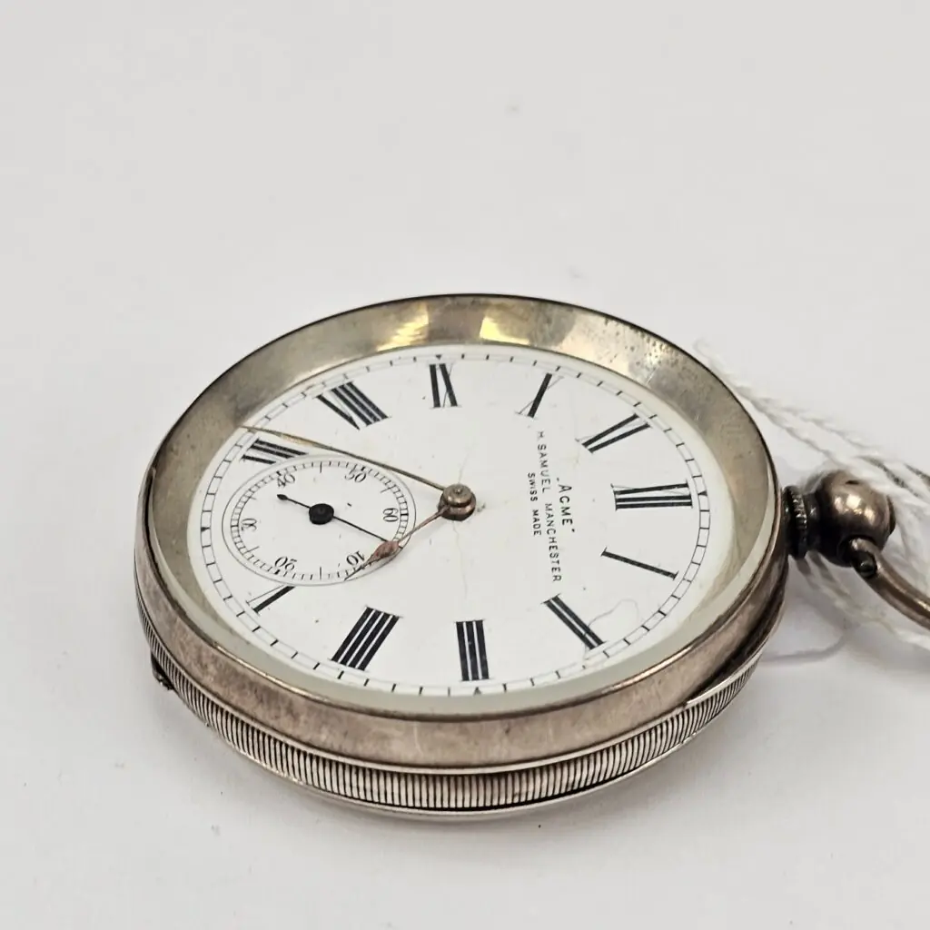 Gents Silver H Samuel Pocket Watch - Sally Antiques