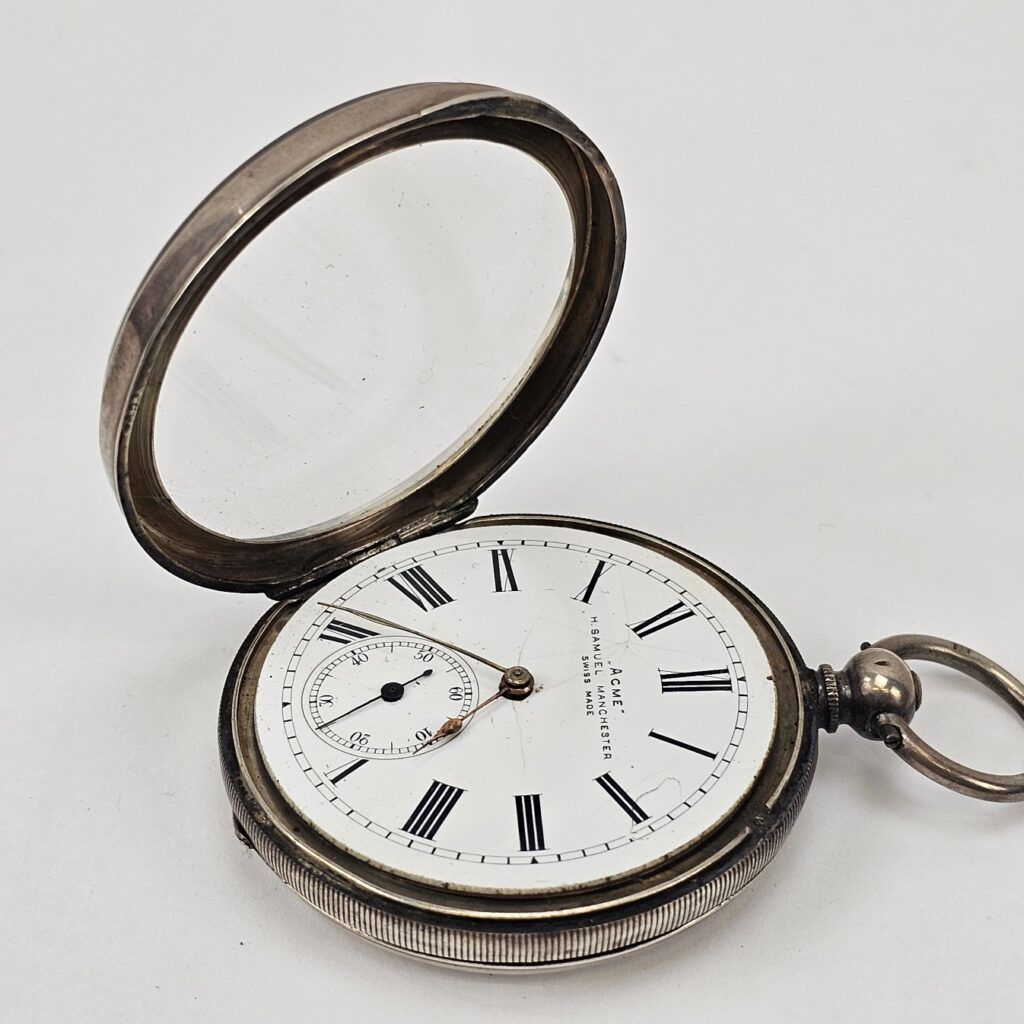Gents Silver H Samuel Pocket Watch - Sally Antiques