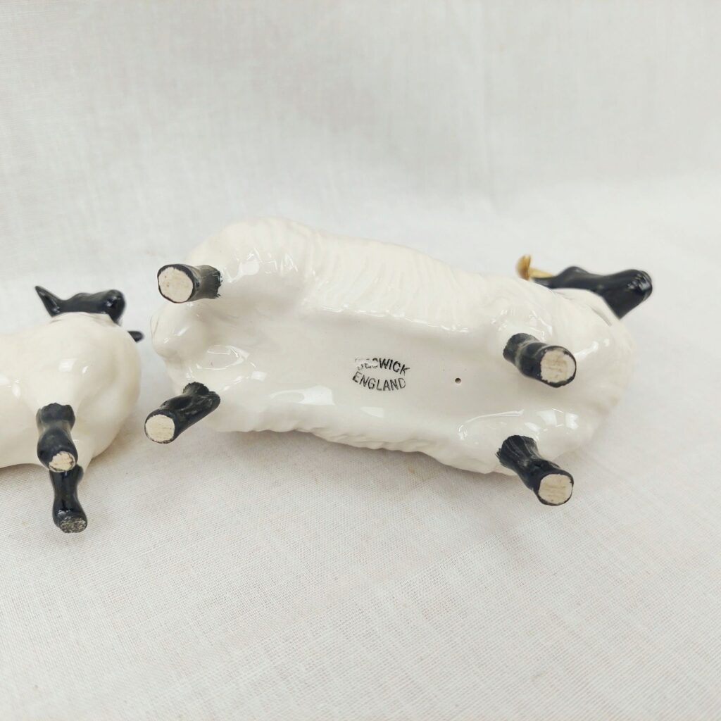 Vintage Beswick Black Faced Ram, Sheep & Lamb Figurine Set - Sally Antiques