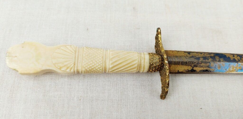 c1800 British Royal Navy Blue And Gilt Midshipmans Dirk - Sally Antiques