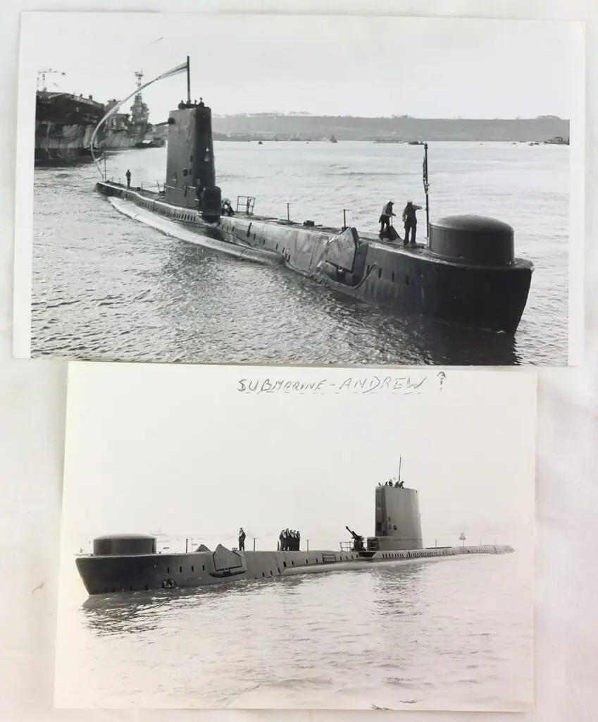 British, Post WW2, HM Submarine Andrew – Two Original Photographs ...