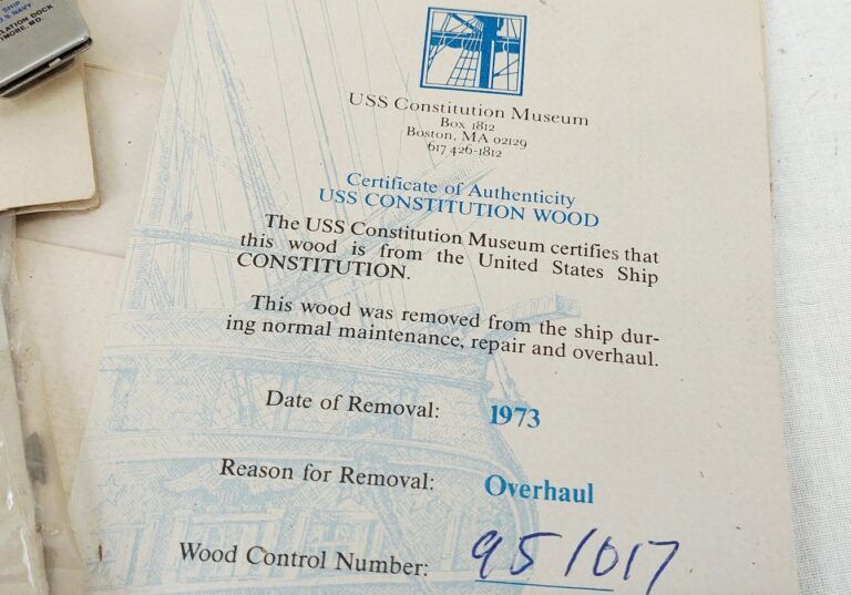 Museum Packet Of USS Constitution Wood - Sally Antiques