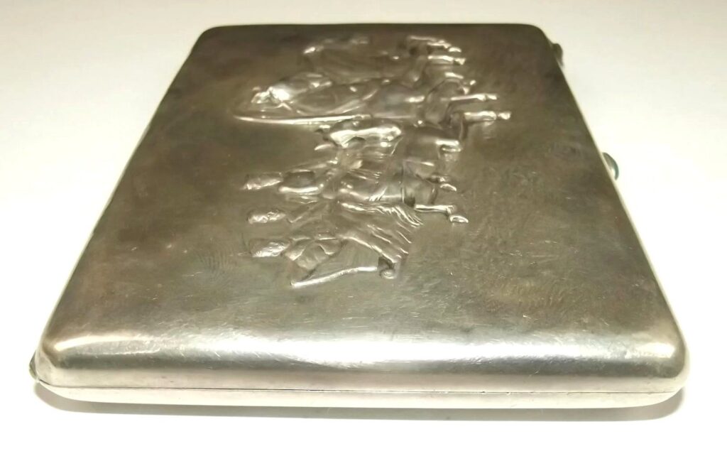 Russian Imperial Silver Cigarette Case Dated 1908, Moscow - Sally Antiques
