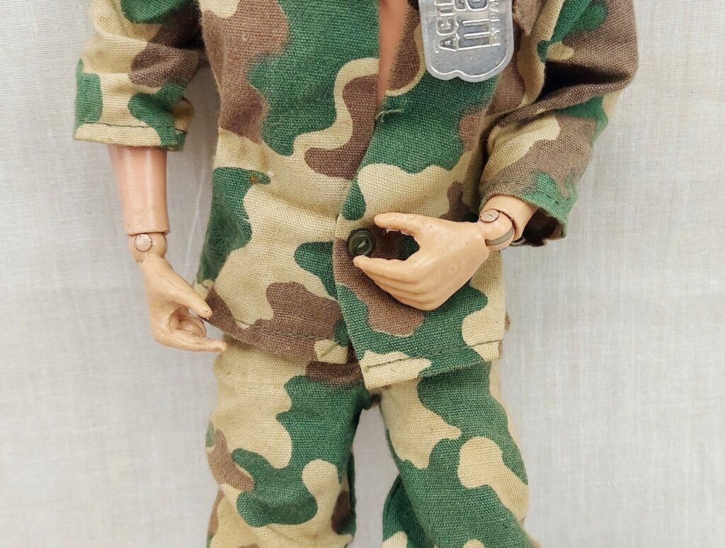 Early c1964 Hasbro GI Joe Action Man In Camo Suit - Sally Antiques