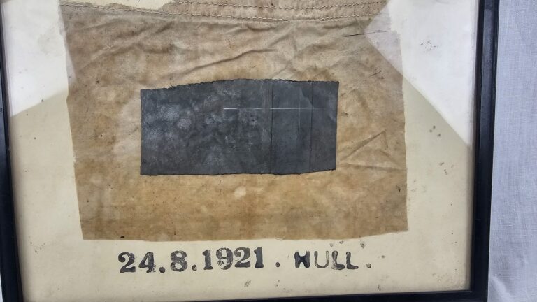Framed British WW1 Remnants From Airship R38 ZR2 - Sally Antiques