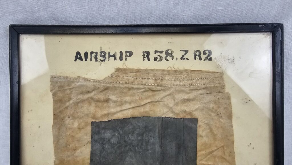 Framed British WW1 Remnants From Airship R38 ZR2 - Sally Antiques