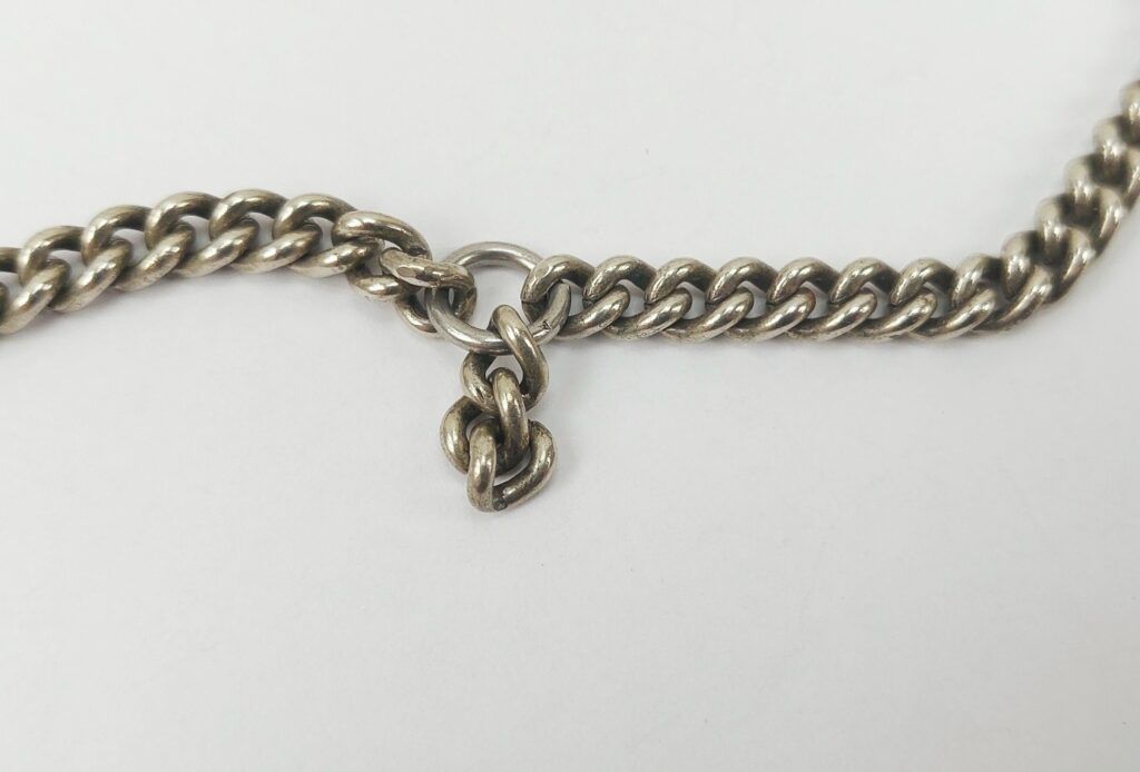 Sterling Silver Double Albert Watch Chain - Sally Antiques