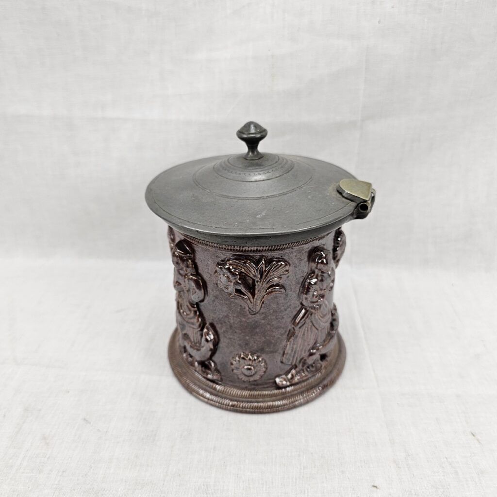 Late 18th Century Salt Glaze Stoneware German Tobacco Jar With Pewter ...