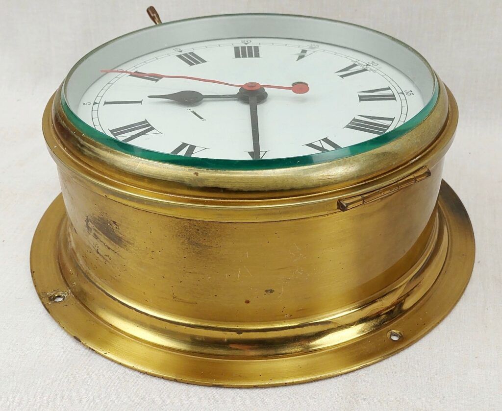 1972 Brass Ships Bulkhead Clock By F. W. Elliot - Sally Antiques