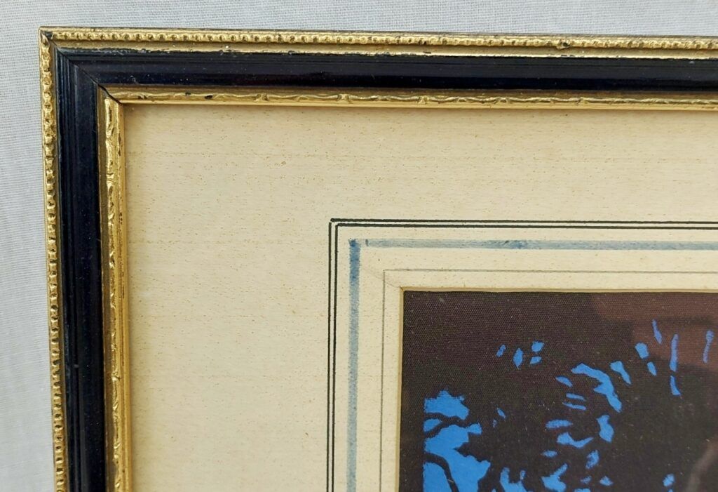 Antique Framed Print On Silk By Joseph Chamberlain - Sally Antiques