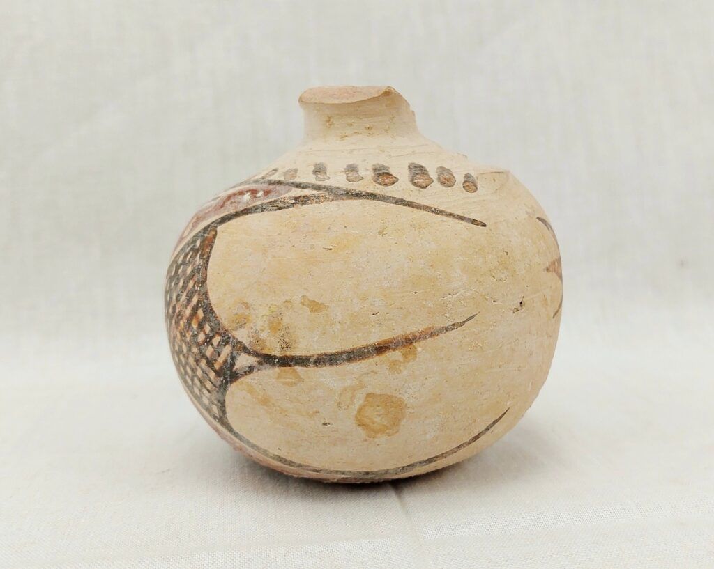 Greek Corinthian Clay Pottery Aryballos Vase - Sally Antiques