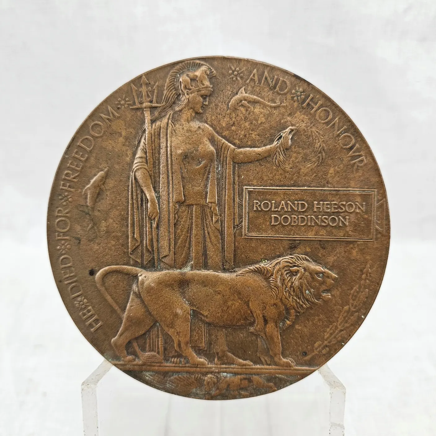 WW1 Bronze Death Penny To Drummer Roland Heeson Dobdinson Lincolnshire ...