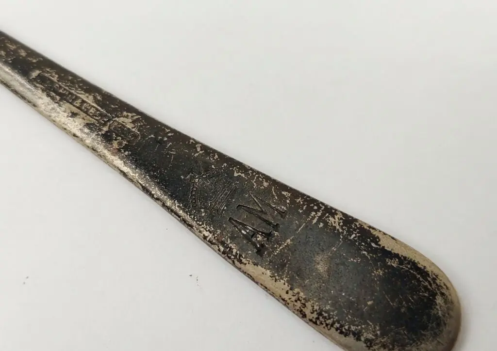 WW2 Air Ministry Dessert Spoon With Owners Service Number - Sally Antiques