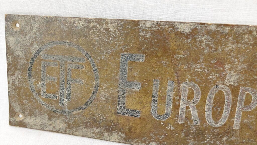 Brass European Transit Forwarding Ltd Sign - Sally Antiques
