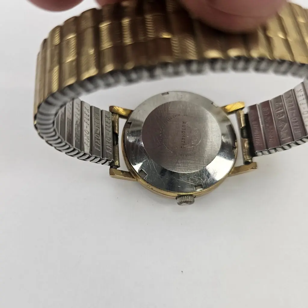 Vintage 1960s Automatic Mu Du Gold Plated Gents Watch - Sally Antiques