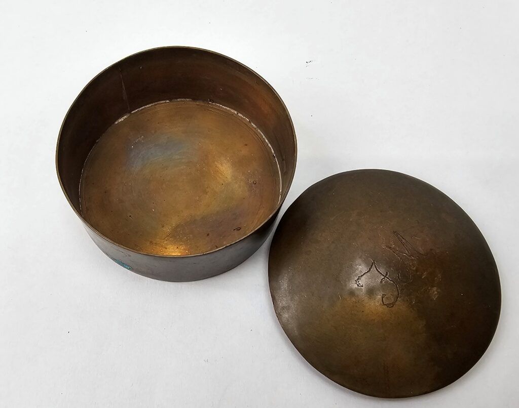 WW1 Trench Art Brass Lidded Tobacco Pot - Sally Antiques