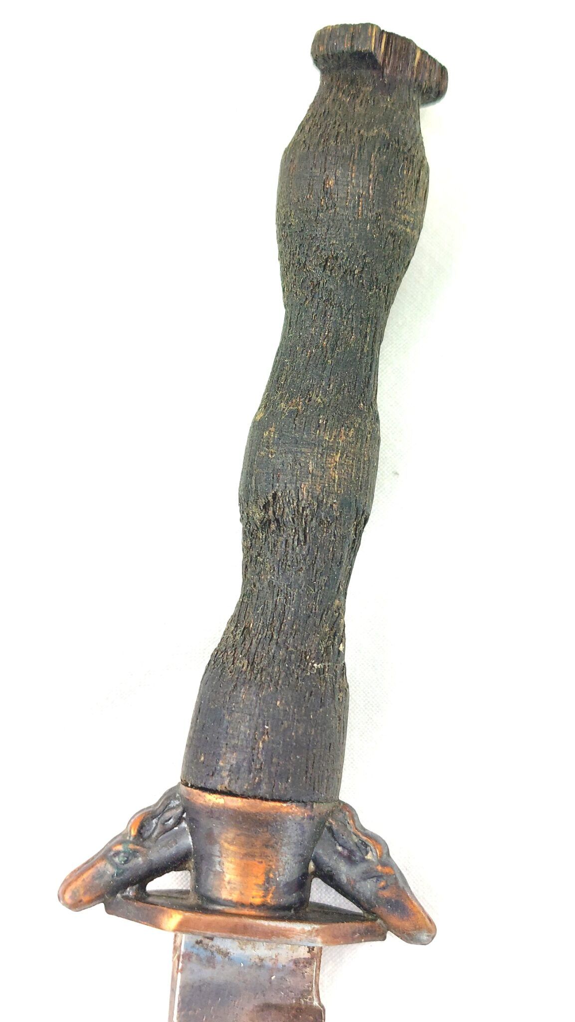 India, Mid-20th Century, Shibriya-Style Hunting Knife with Brass Horse ...