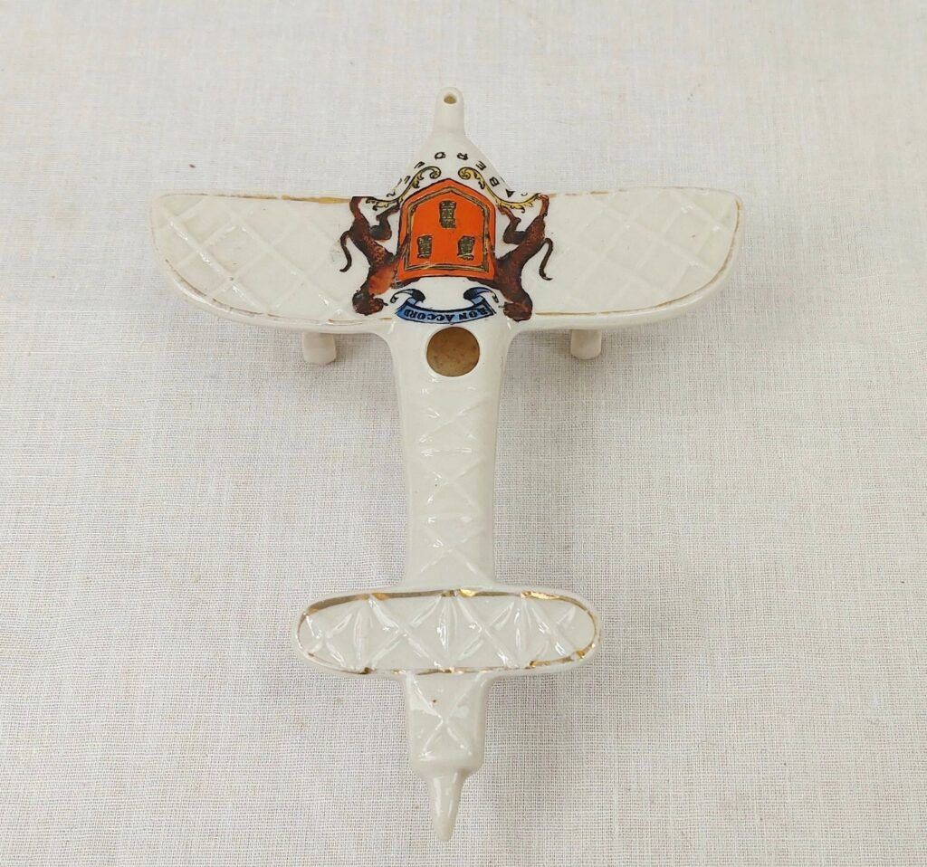 WW1 Carlton Crested China Model of a Monoplane – Aberdeen - Sally Antiques