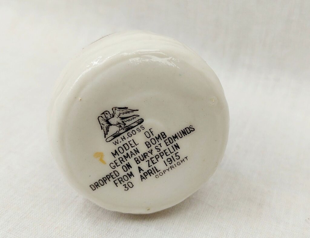 WW1 Goss Crested China Model of a Zeppelin Bomb - Flamborough - Sally ...