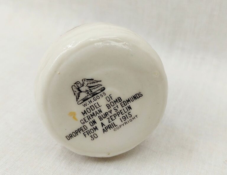 WW1 Goss Crested China Model of a Zeppelin Bomb - Flamborough - Sally ...